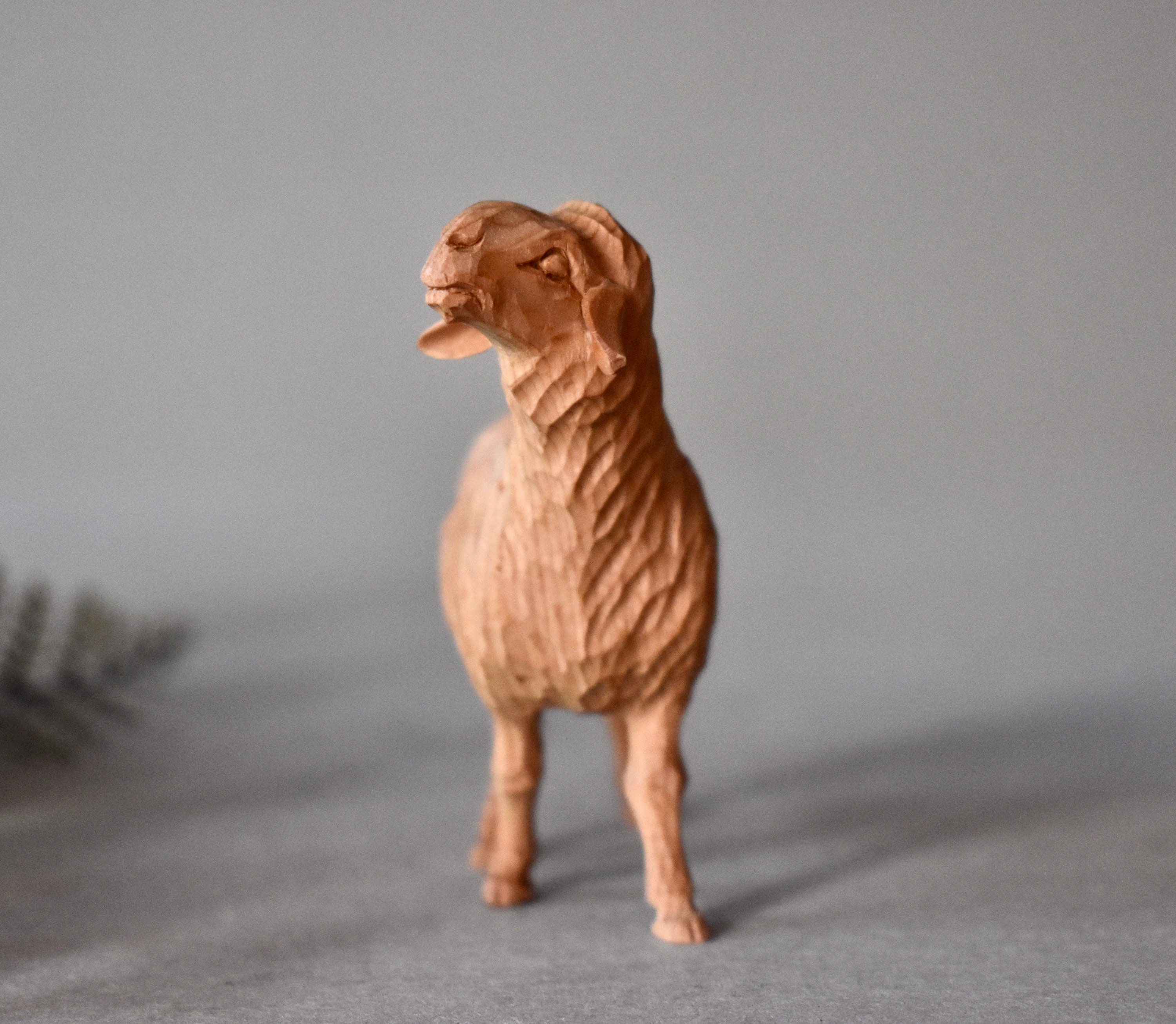 Vintage Wooden Sheep Home Decor Figurine Hand Carved Wooden - Etsy