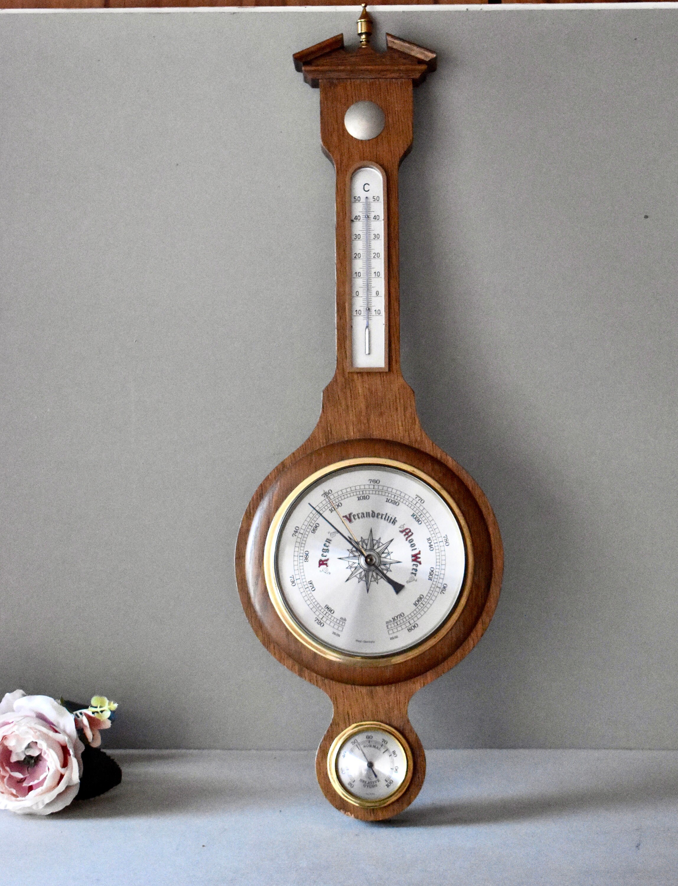 Vintage Big West Germany Barometer Hydrometer Thermometer ...
