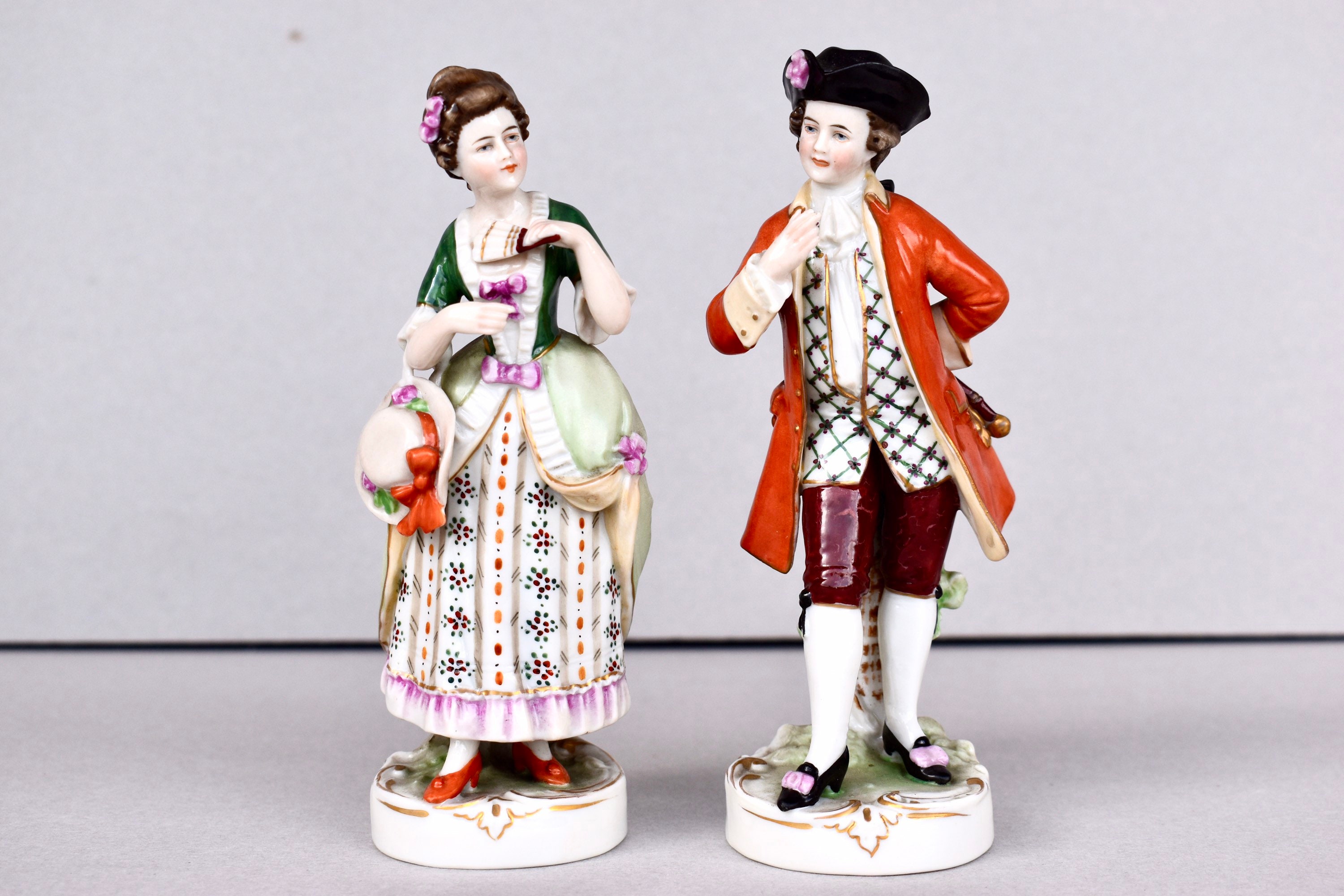 Antique Germany Porcelain Figurines Scheibe-alsbach Thuringia Porcelain ...