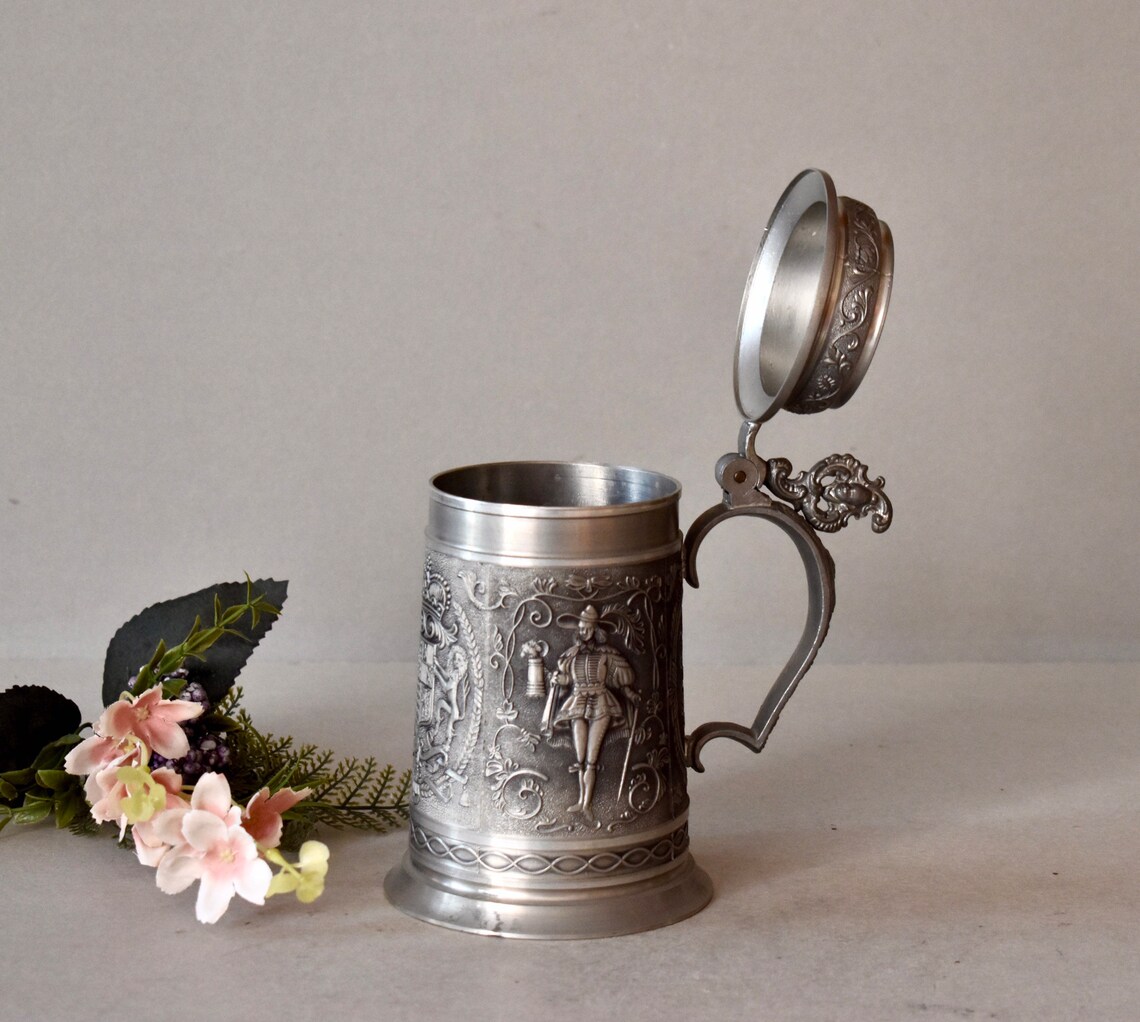 Vintage Zinc Beer Mug Vintage BMF Pottery Home Decor Beer Stein Rustic ...