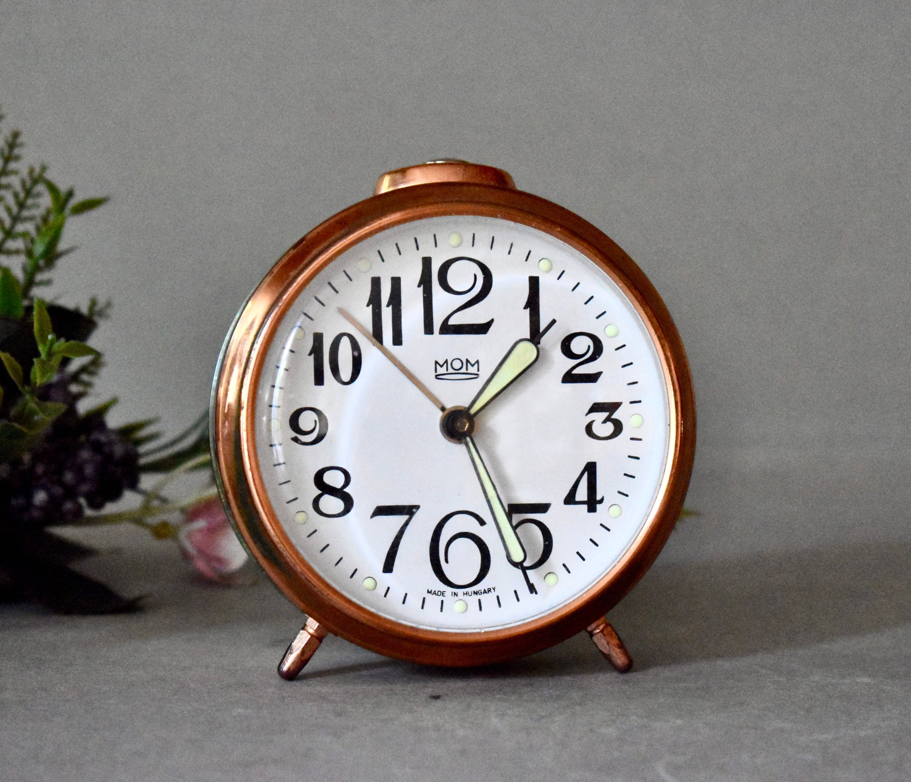 Vintage Copper Alarm Clock MOM Table Clock Home Decor Table Vinntage ...