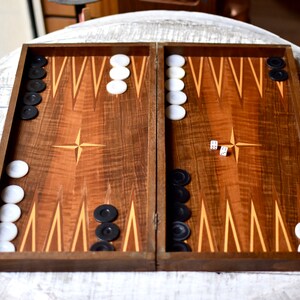 Vintage Backgammon Real Wood Board and Dice Retro Board Game - Etsy