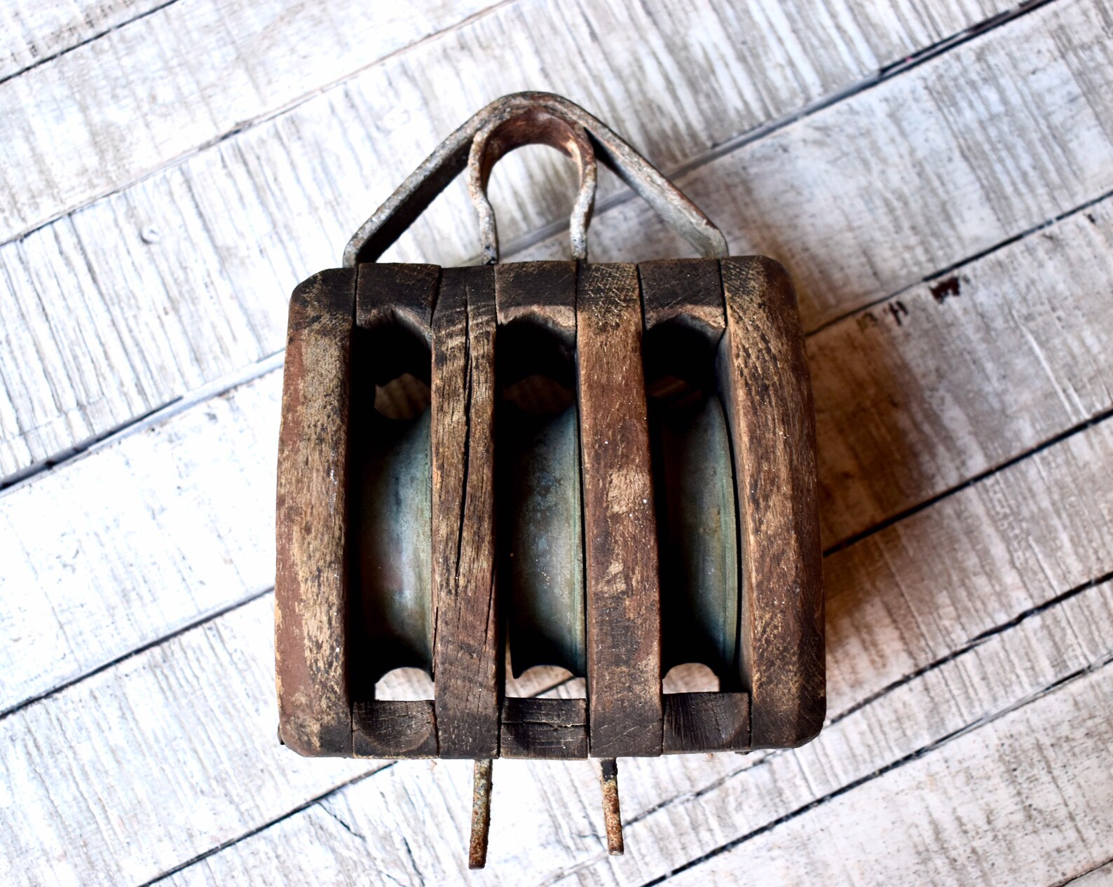 Vintage Large Wooden Block Ship Pulley Hoist Antique Ship - Etsy