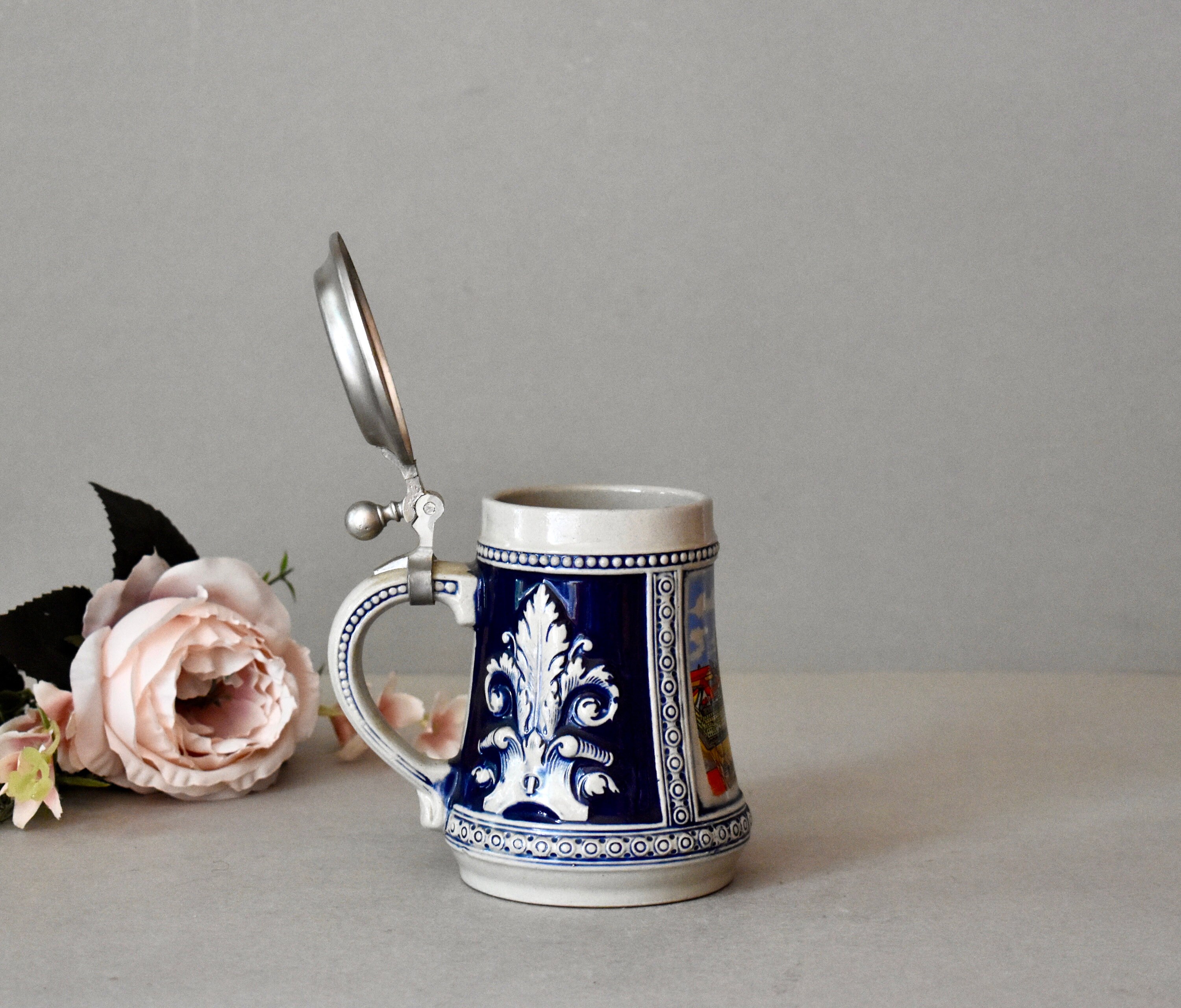 Ceramik Beer Mug Vintage Pottery Home Decor Beer Stein Rustic German ...