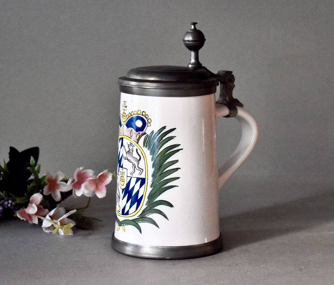 Ceramik Beer Mug Vintage Pottery Home Decor Beer Stein Rustic German ...