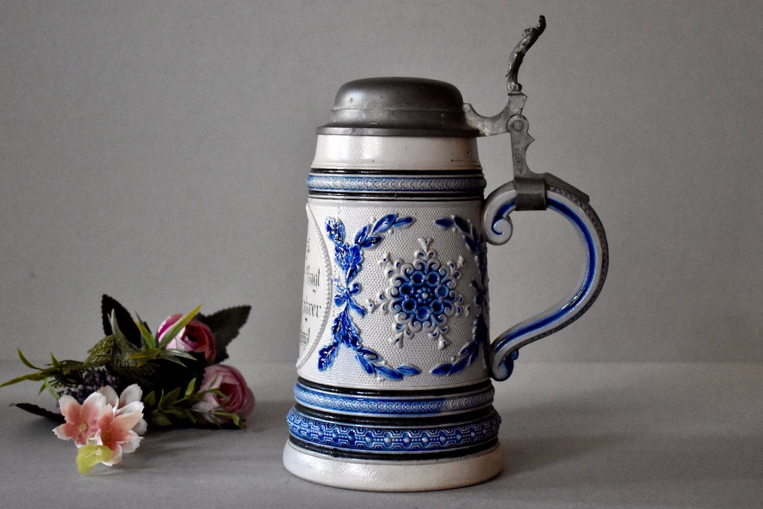 Ceramik Beer Mug Vintage Pottery Home Decor Beer Stein Rustic German ...