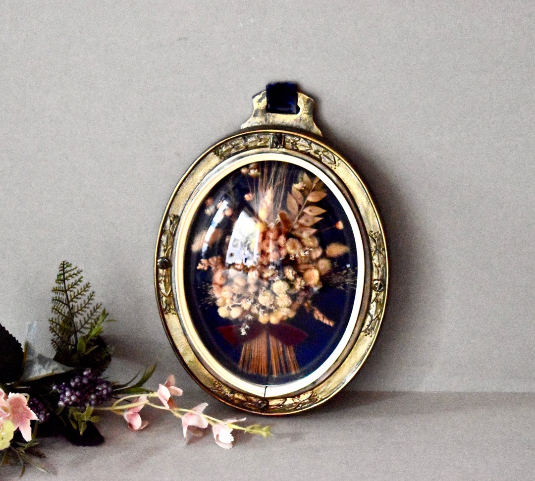 Vintage Herbarium Dried Flowers Bronze Frame Home Decor Vintage Wall ...
