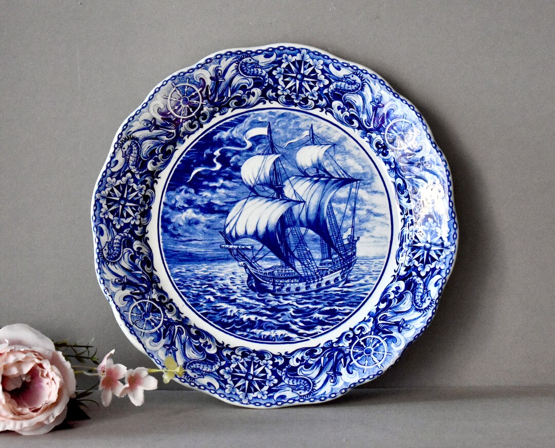 Holland Porcelain Big Plate Delfts Home Decor Nautical Wall Decor ...