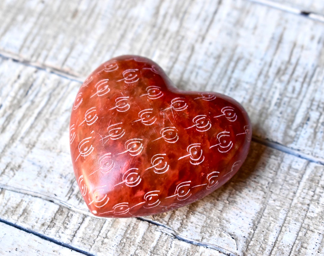 Vintage Stone Heart Red Stone Heart Home Decor Vintage Decor Women’s ...