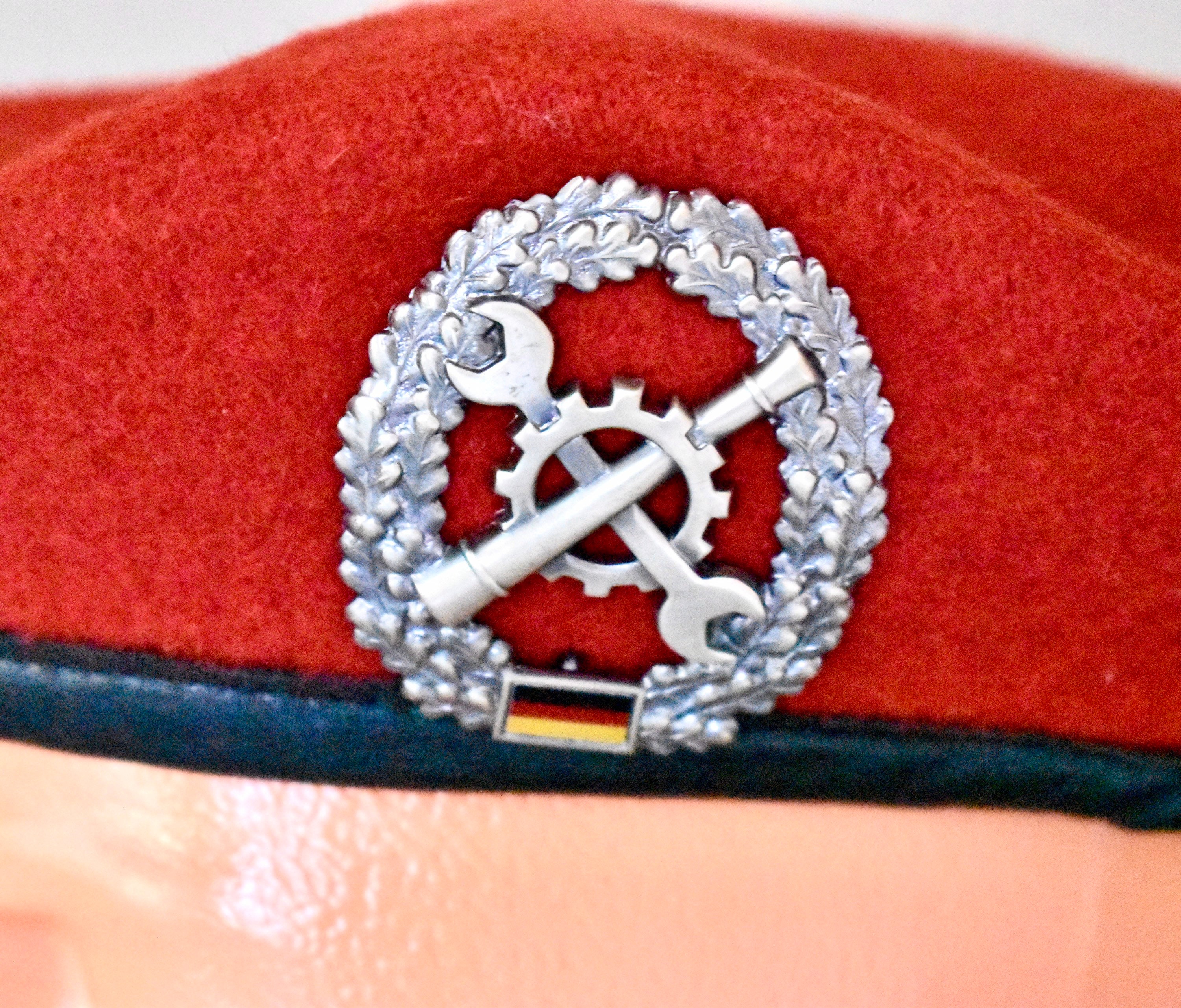 Vintage German Army Barrett Hat Red Wool Military Hat Engineering ...
