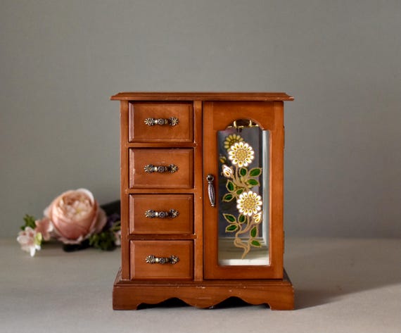 Vintage Mini Wardrobe Jewelry Box Home Decor Jewelry Storage Box Etsy Australia