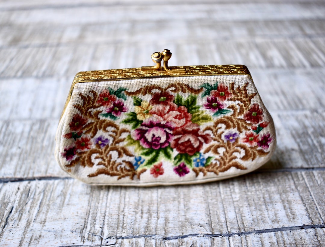 Women Embroidered Purse Flowers Bags Hand Made Vintage Small Purse ...