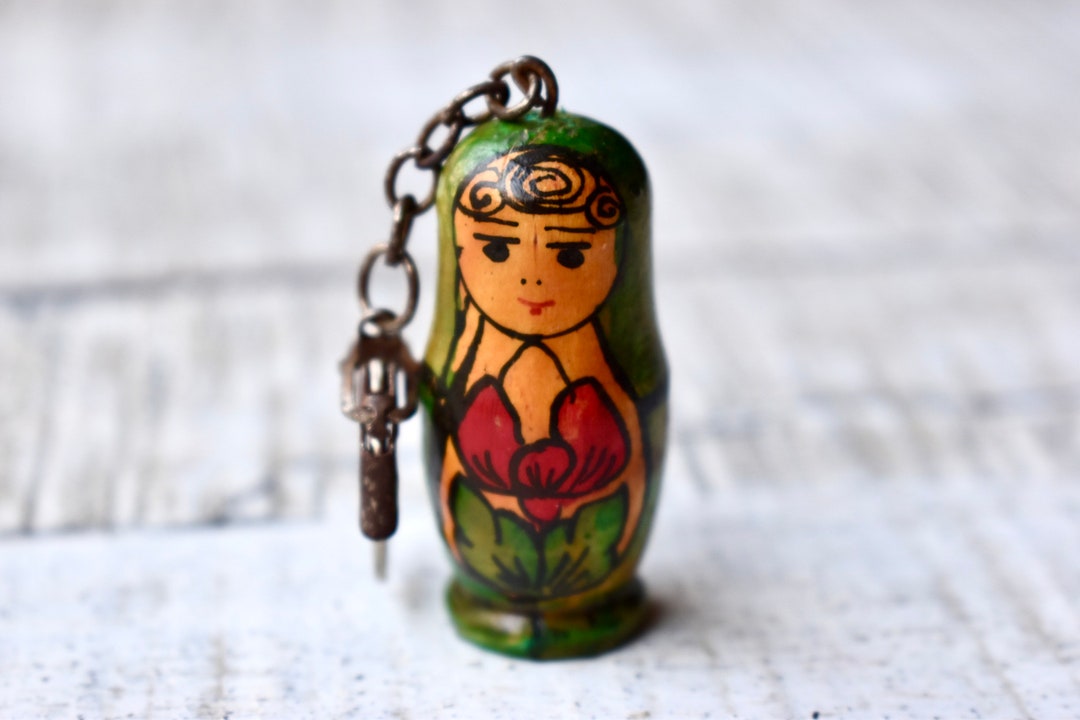 Vintage Soviet Matryoshka Keychain Wooden Matryoshka Keychain - Etsy