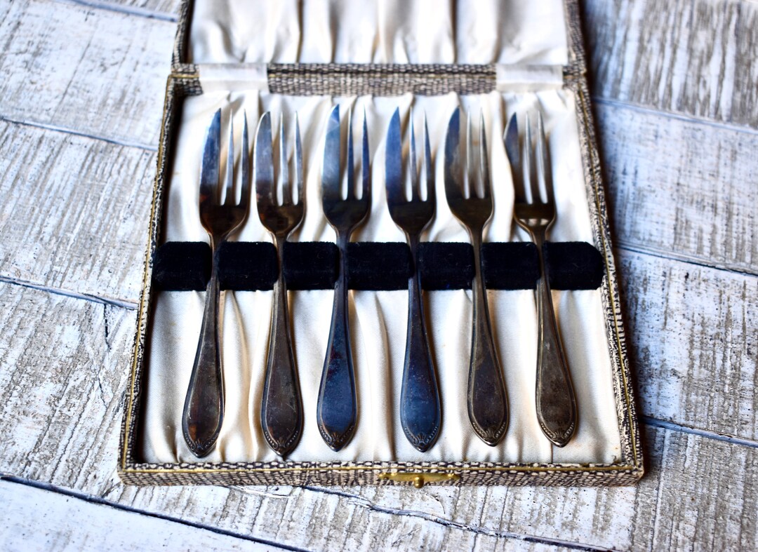 Vintage Silver Plated Cake Forks EPNS Retro Utensils - Etsy