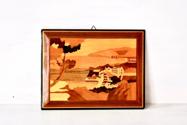 Vintage Wooden Italian Intarsia Wall Decor Retro Intarsia - Etsy