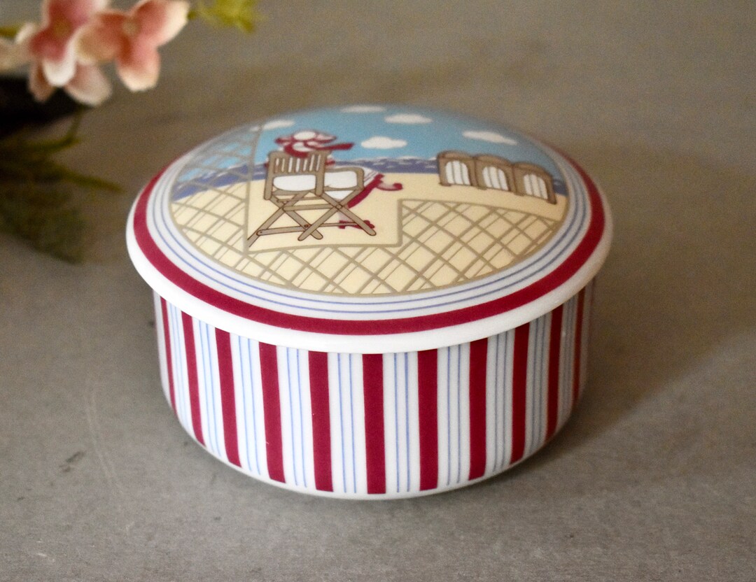 Vintage Porcelain Jewelry Box Form Marienbad Trinket Box Ingress Weiss ...