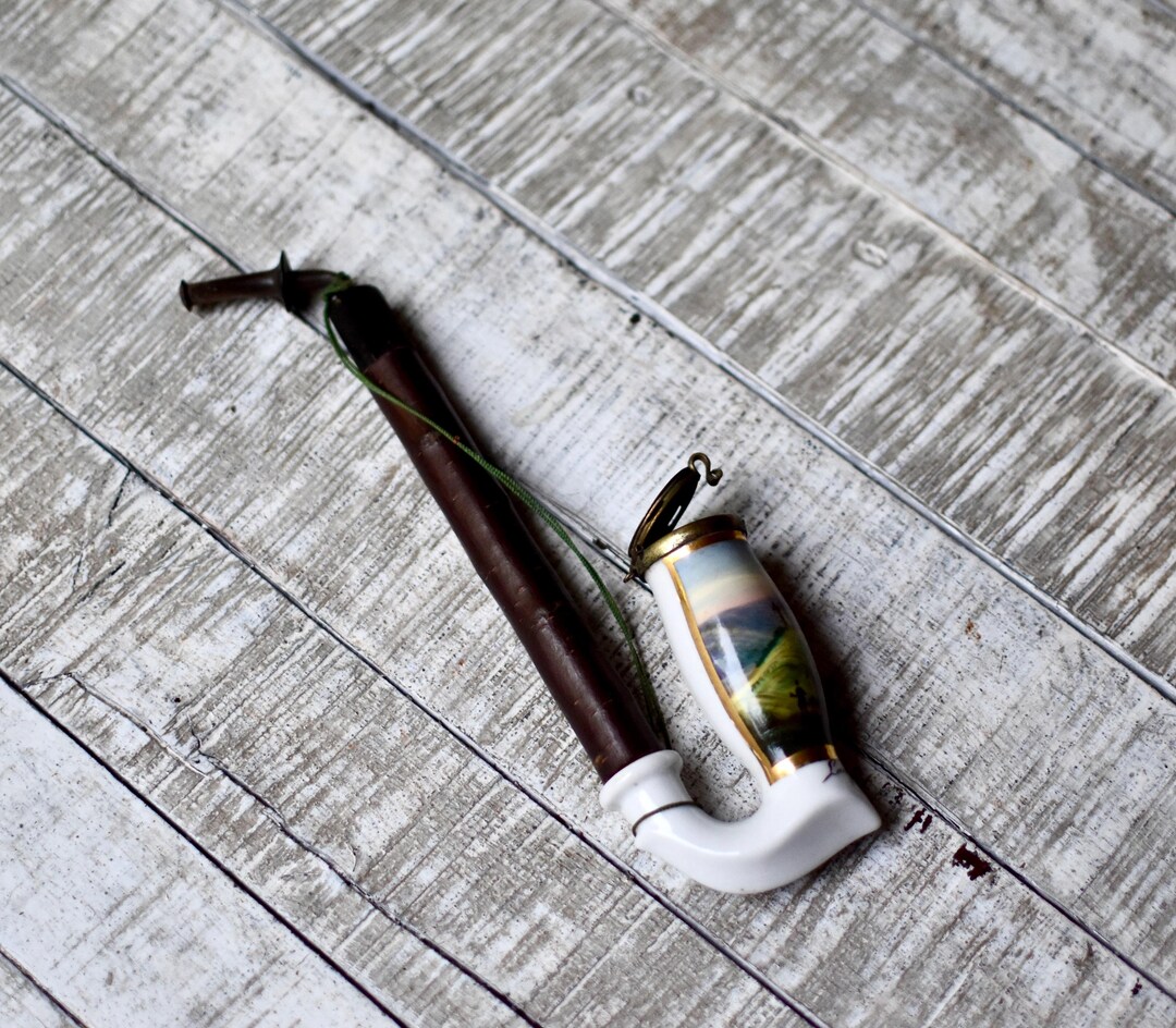 Antique Porcelain Pipe With Boone Collectable Gift Hunting Pipe Hand ...