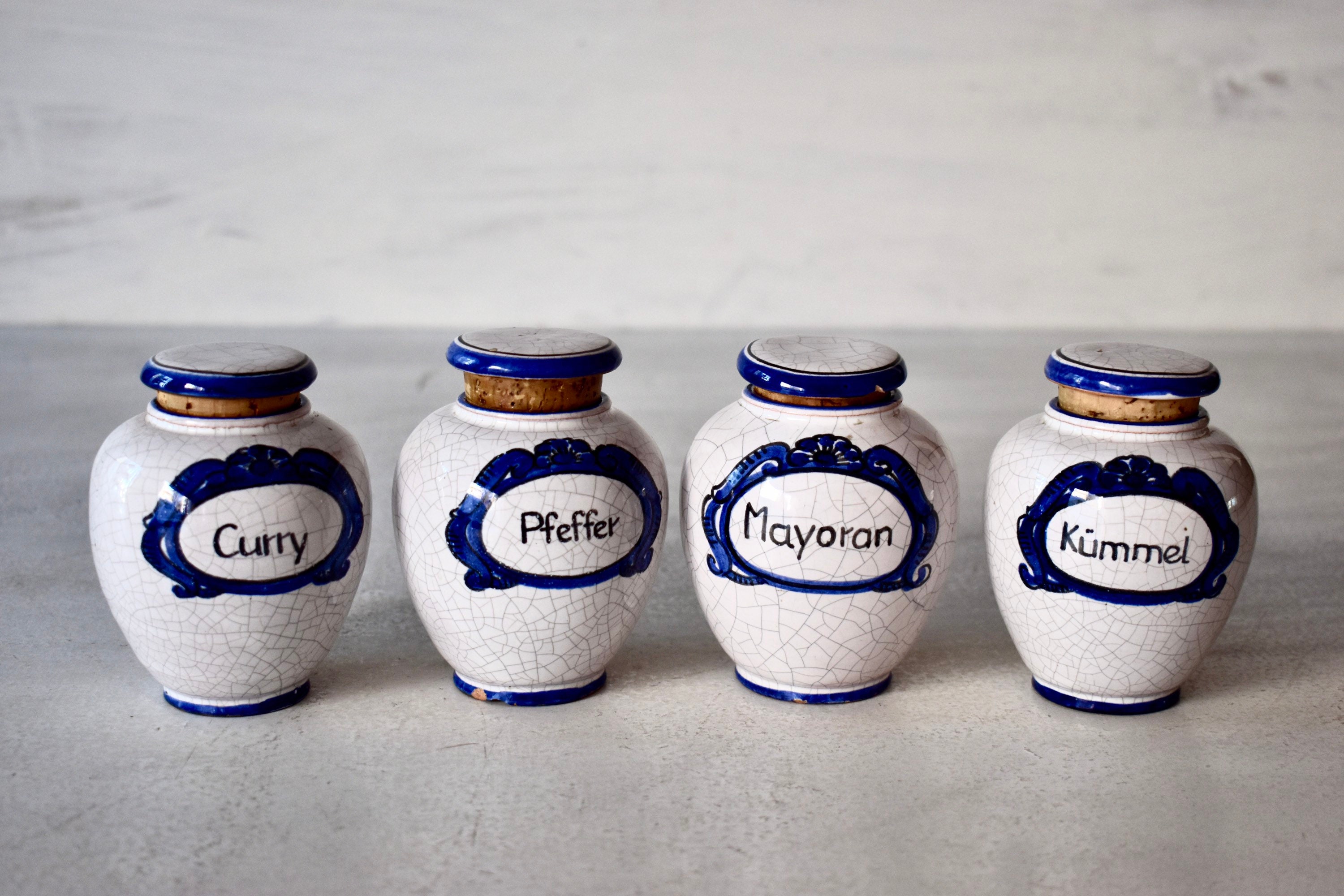 Vintage Ceramic Spices Jars Home Decor Spices Storage Set - Etsy