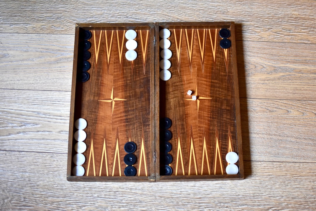 Vintage Backgammon Real Wood Board and Dice Retro Board Game - Etsy