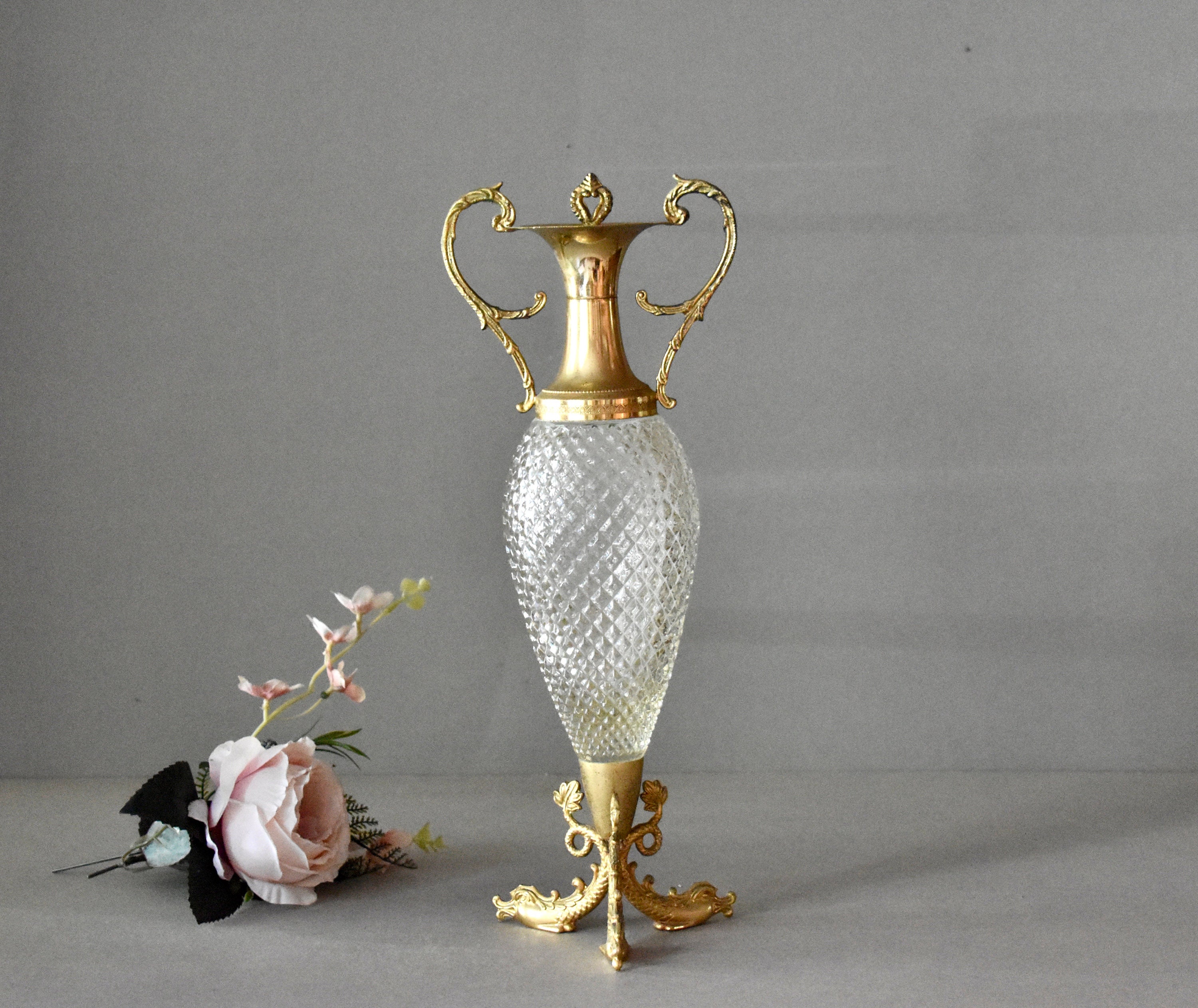 Vintage Glass Water Jug Gilded Water Pitcher Table Decor Art - Etsy