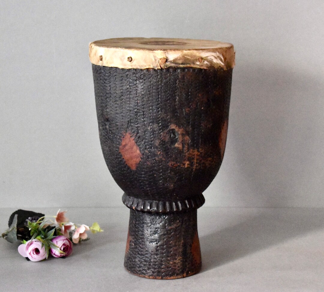 Vintage African Wooden Tarambuka African Drums Home Decor Bohemian ...