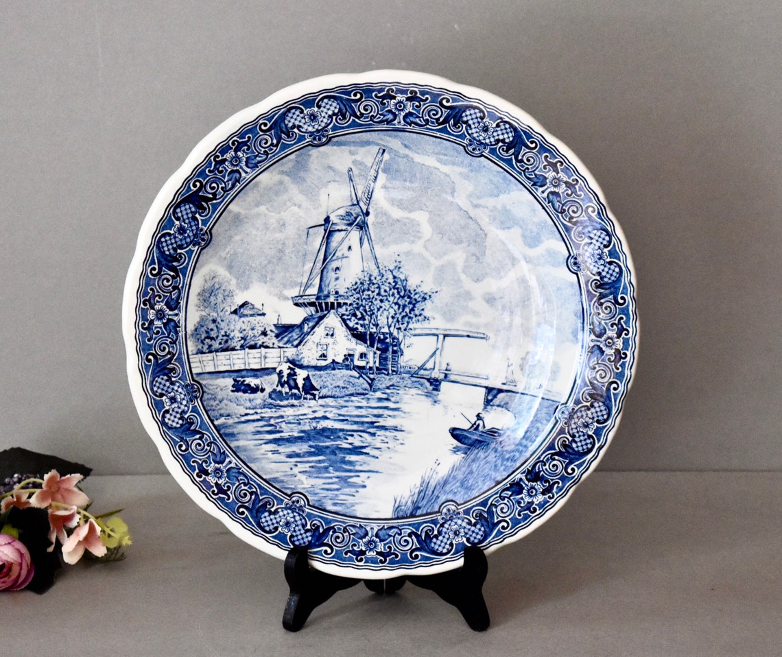 Vintage Porcelain Plate Boch Delfts Home Decor Vintage Gif - Etsy