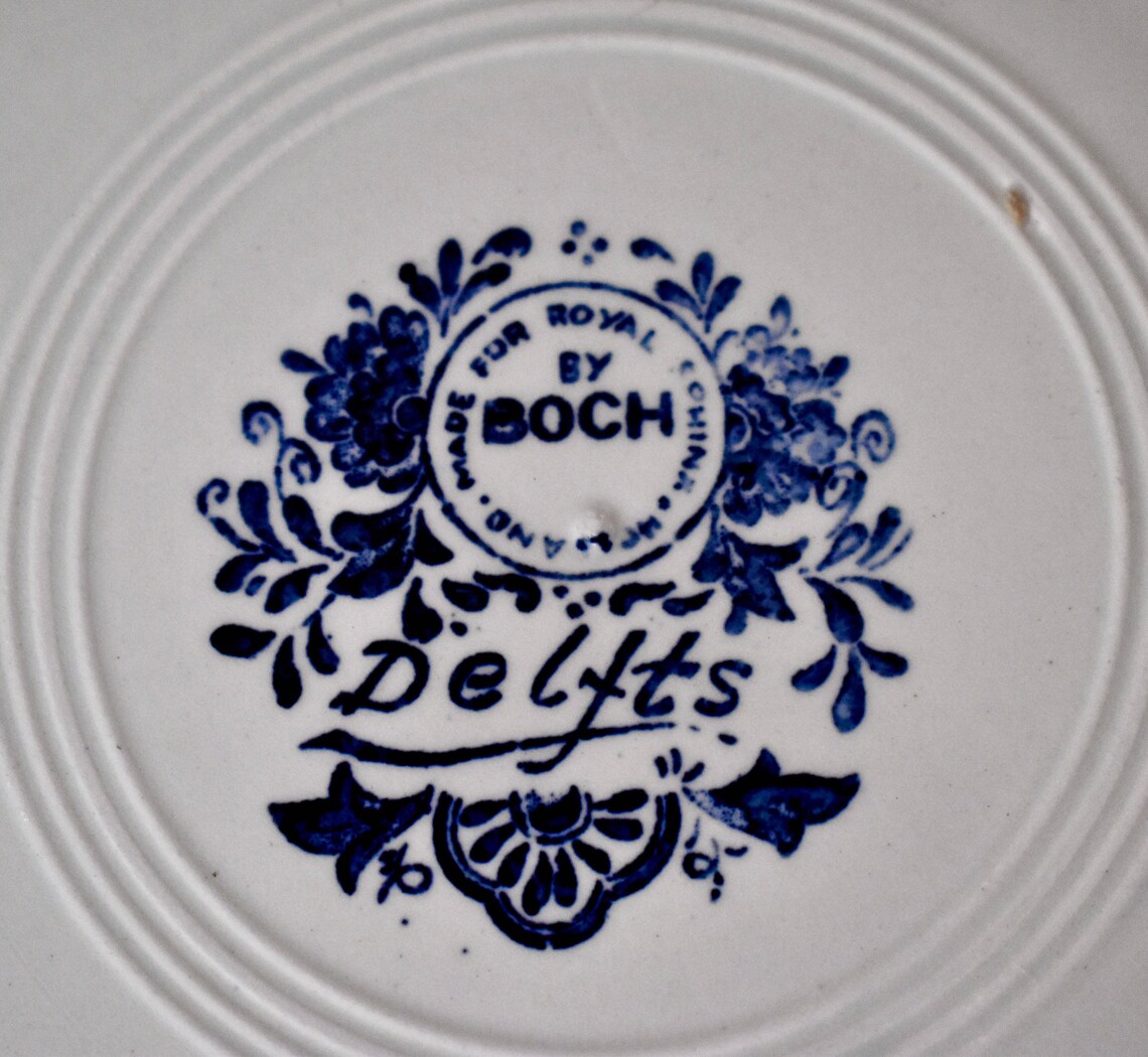 Vintage Porcelain Plate Boch Delfts Home Decor Vintage Gif - Etsy