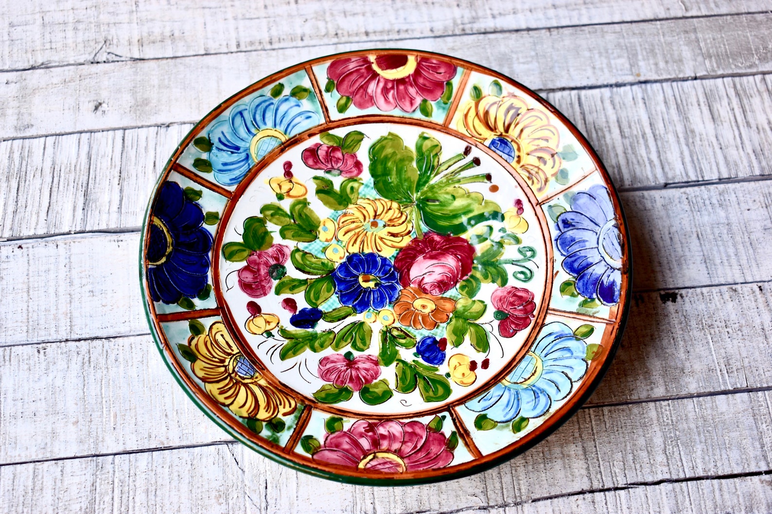 Vintage Italian Glazed Ceramic Plate Home Decor Vintage Wall Hanging ...