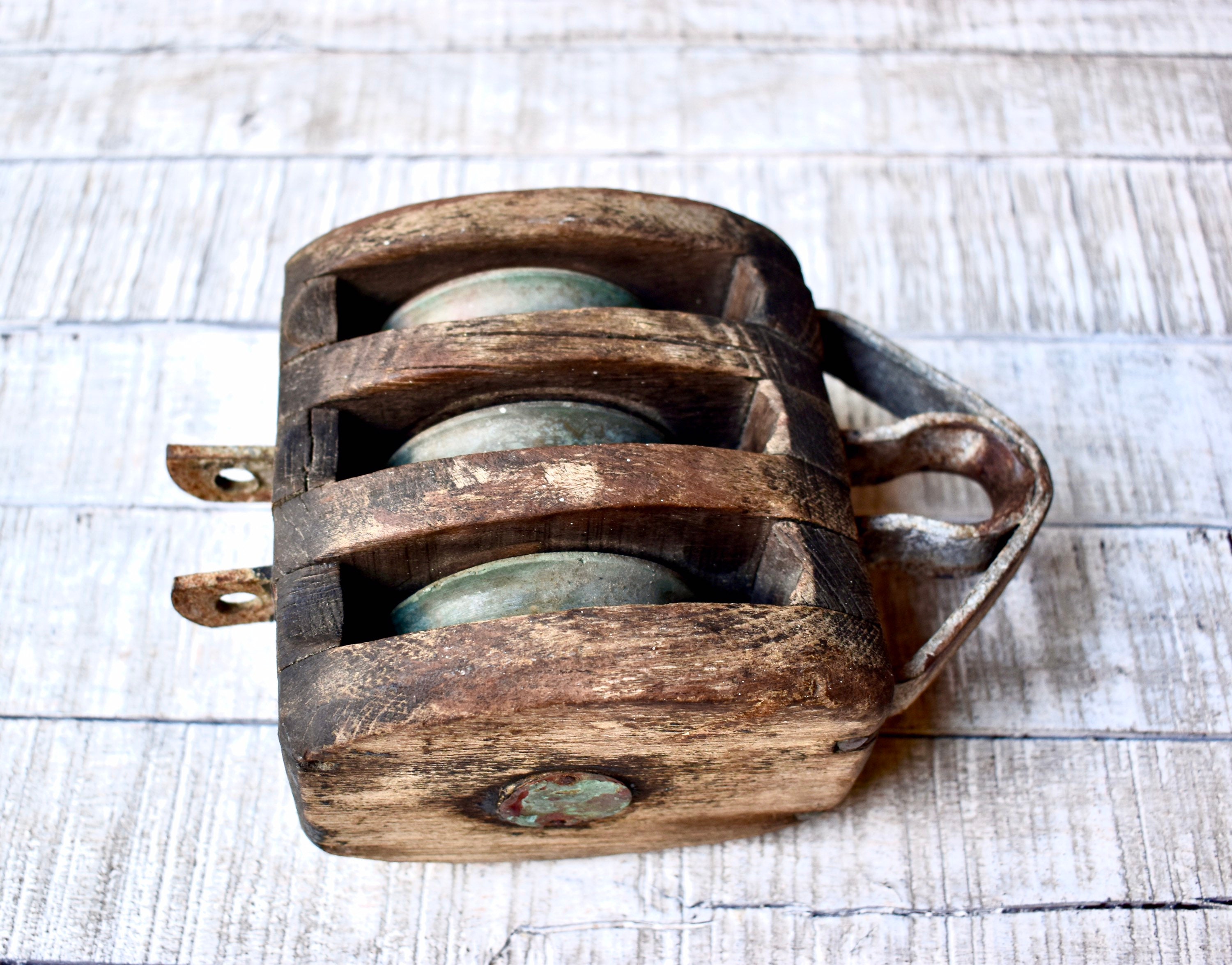 Vintage Large Wooden Block Ship Pulley Hoist Antique Ship - Etsy