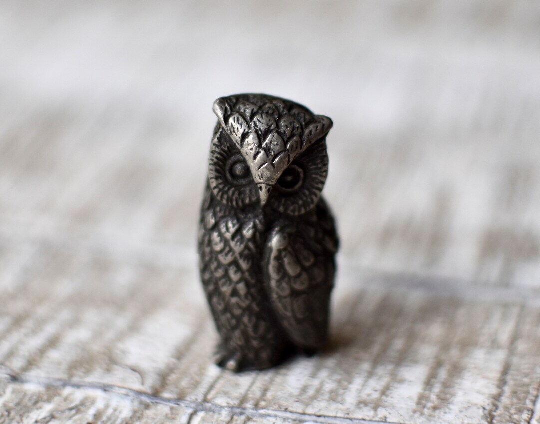 Vintage Pewter Figurine Owl Collectible Owl Figure - Etsy