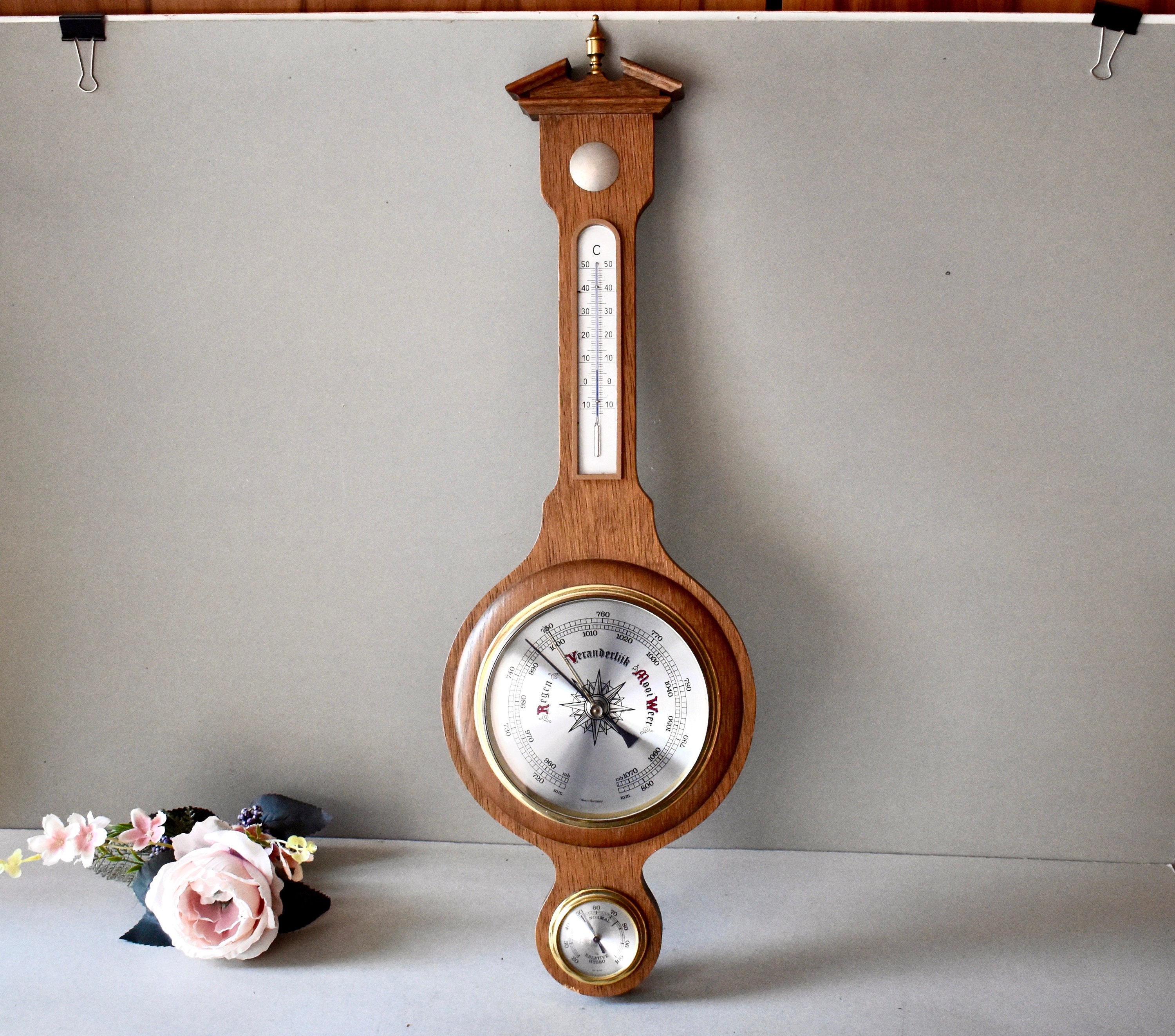 Vintage Big West Germany Barometer Hydrometer Thermometer ...
