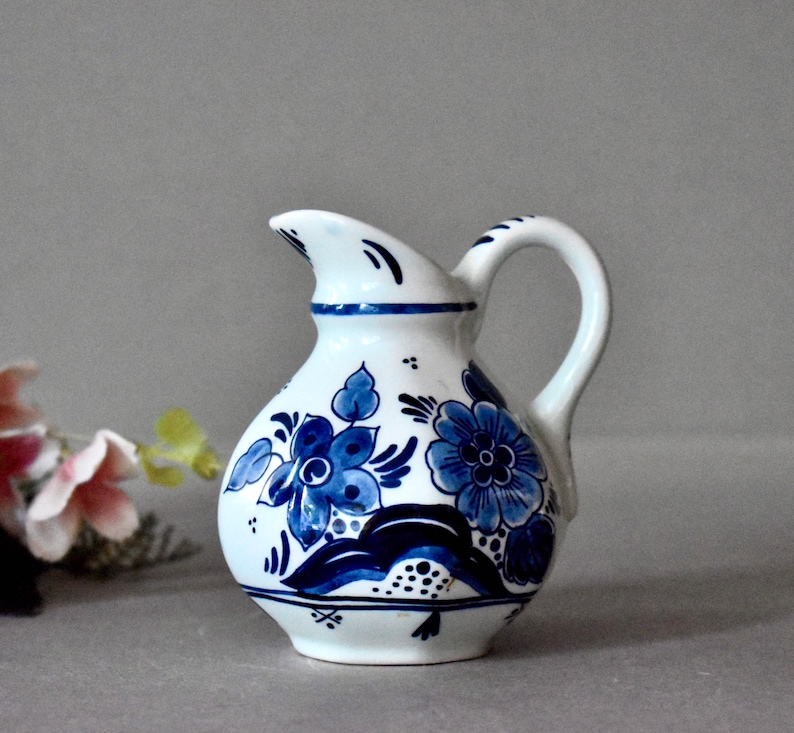 Antique Blue Porcelain Small Pitcher Delft Holland Collectable - Etsy