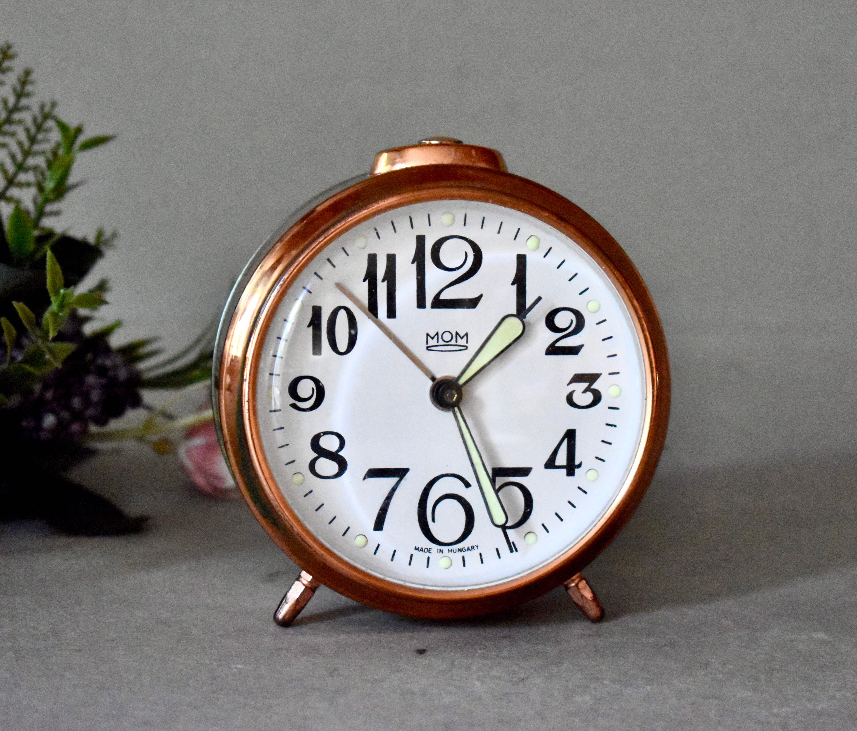 Vintage Copper Alarm Clock MOM Table Clock Home Decor Table Vinntage ...