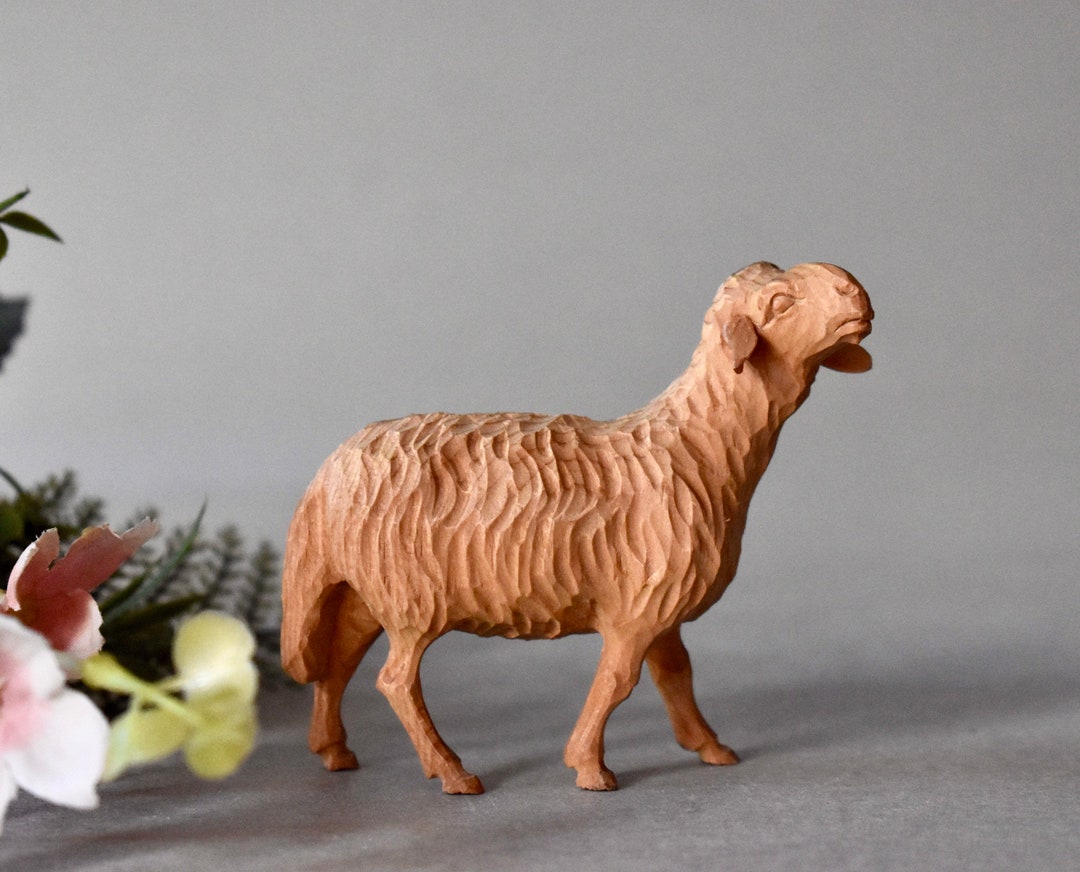 Vintage Wooden Sheep Home Decor Figurine Hand Carved Wooden Sheep - Etsy