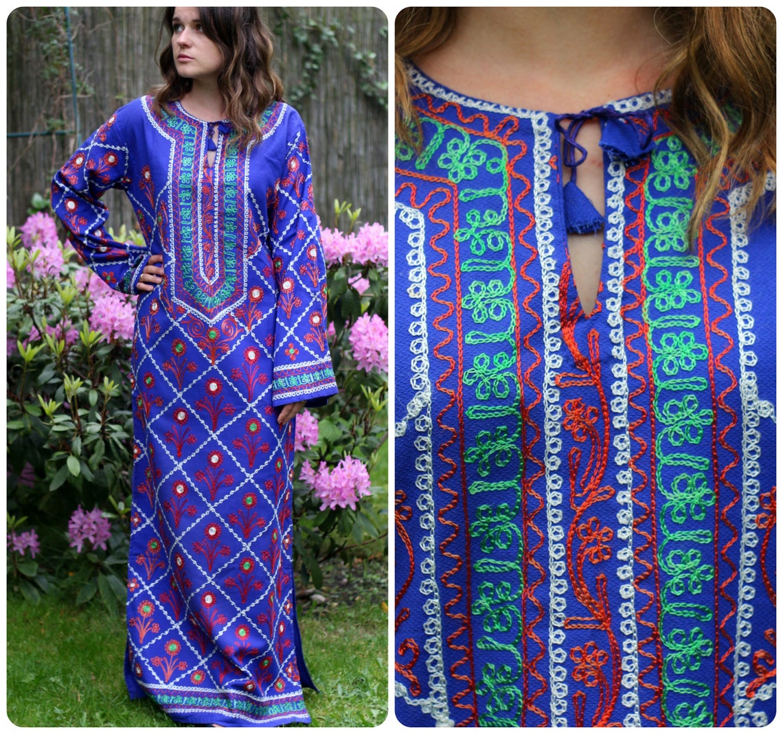 Pakistan Boho Cotton Caftan Relaxed Maxi Dress Natural Kaftan | Etsy