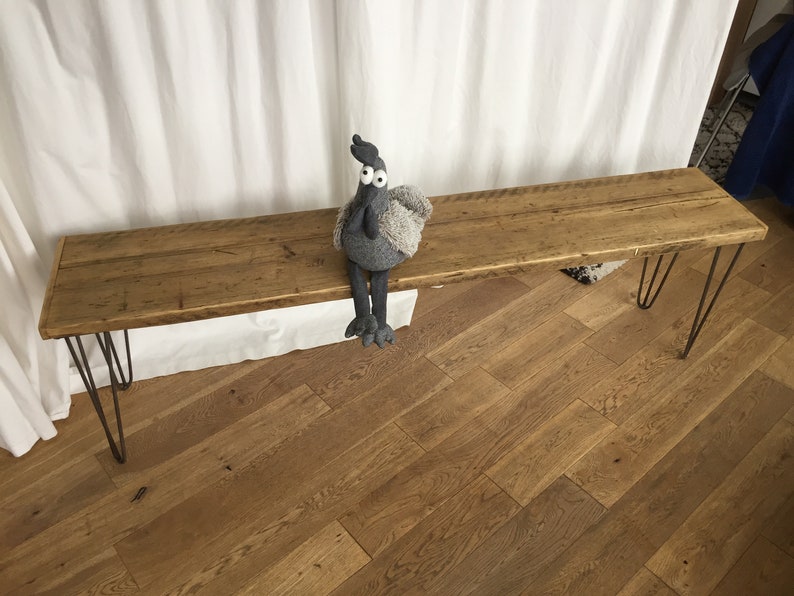 Reclaimed Scaffold Board Bench With Hairpin Legs. - Etsy UK