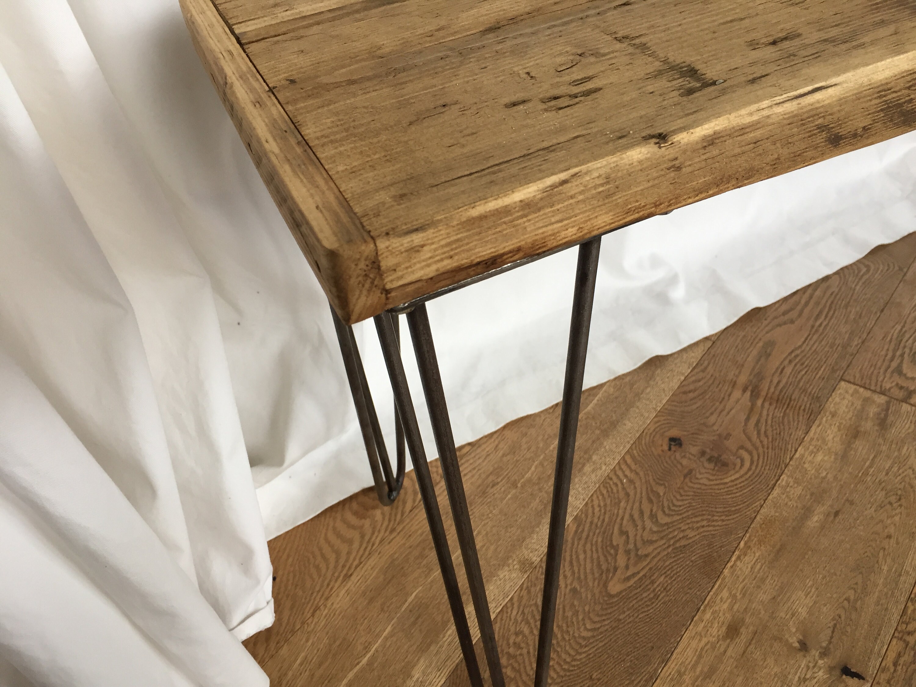 Reclaimed Scaffold Board Bench With Hairpin Legs. - Etsy UK