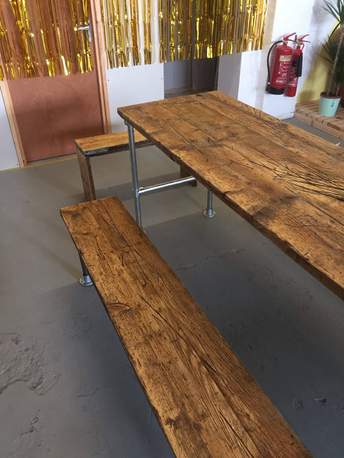 Scaffold Board and Scaffold Pole Table and Benches. - Etsy UK