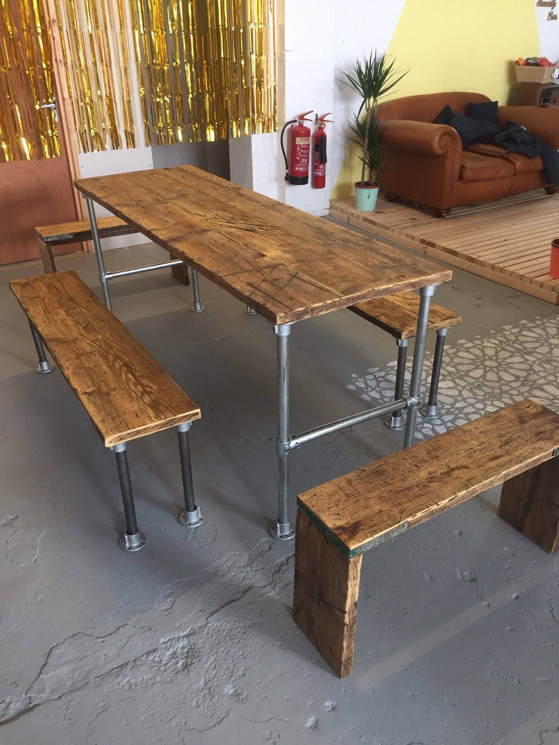 Scaffold Board and Scaffold Pole Table and Benches. - Etsy UK