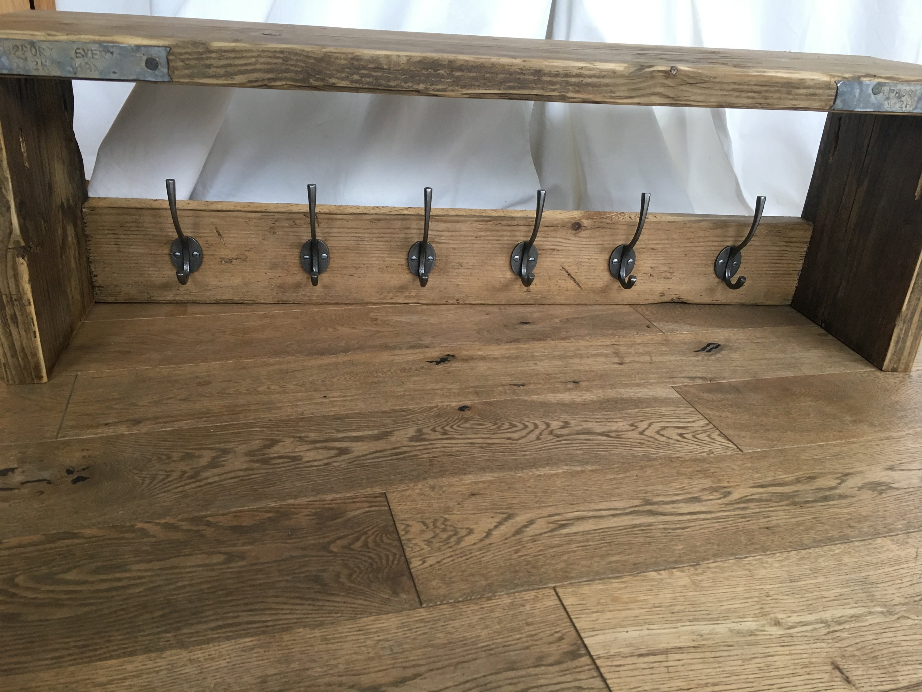 Recycled Wooden Scaffold Board Shelving Unit With Integrated Coat Rack ...