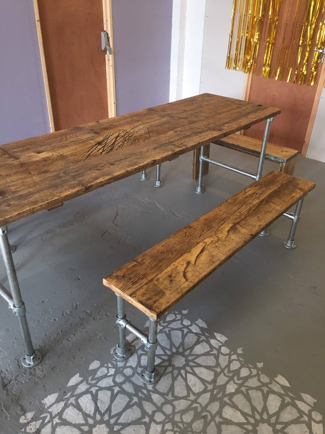 Scaffold Board and Scaffold Pole Table and Benches. - Etsy