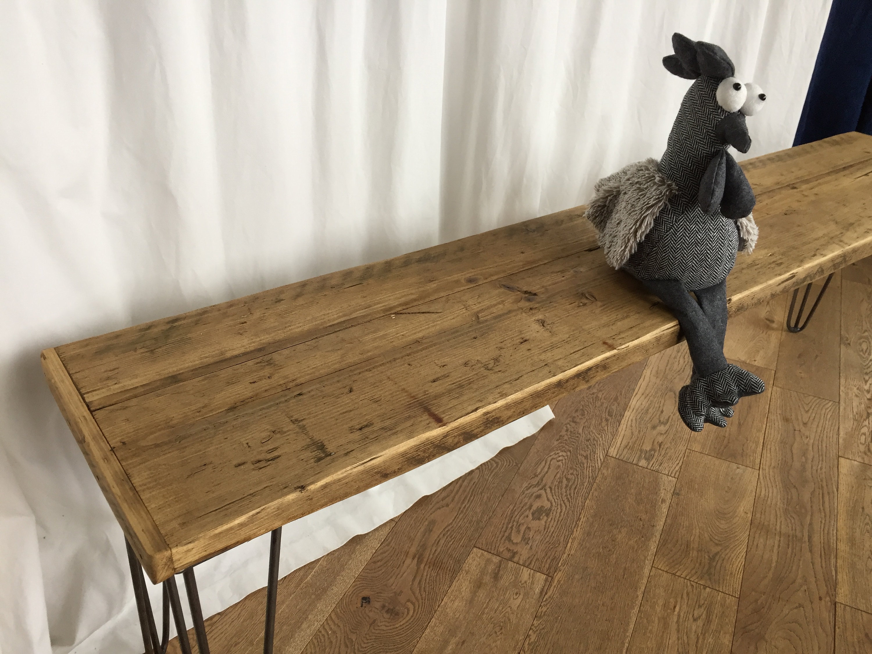 Reclaimed Scaffold Board Bench With Hairpin Legs. - Etsy UK