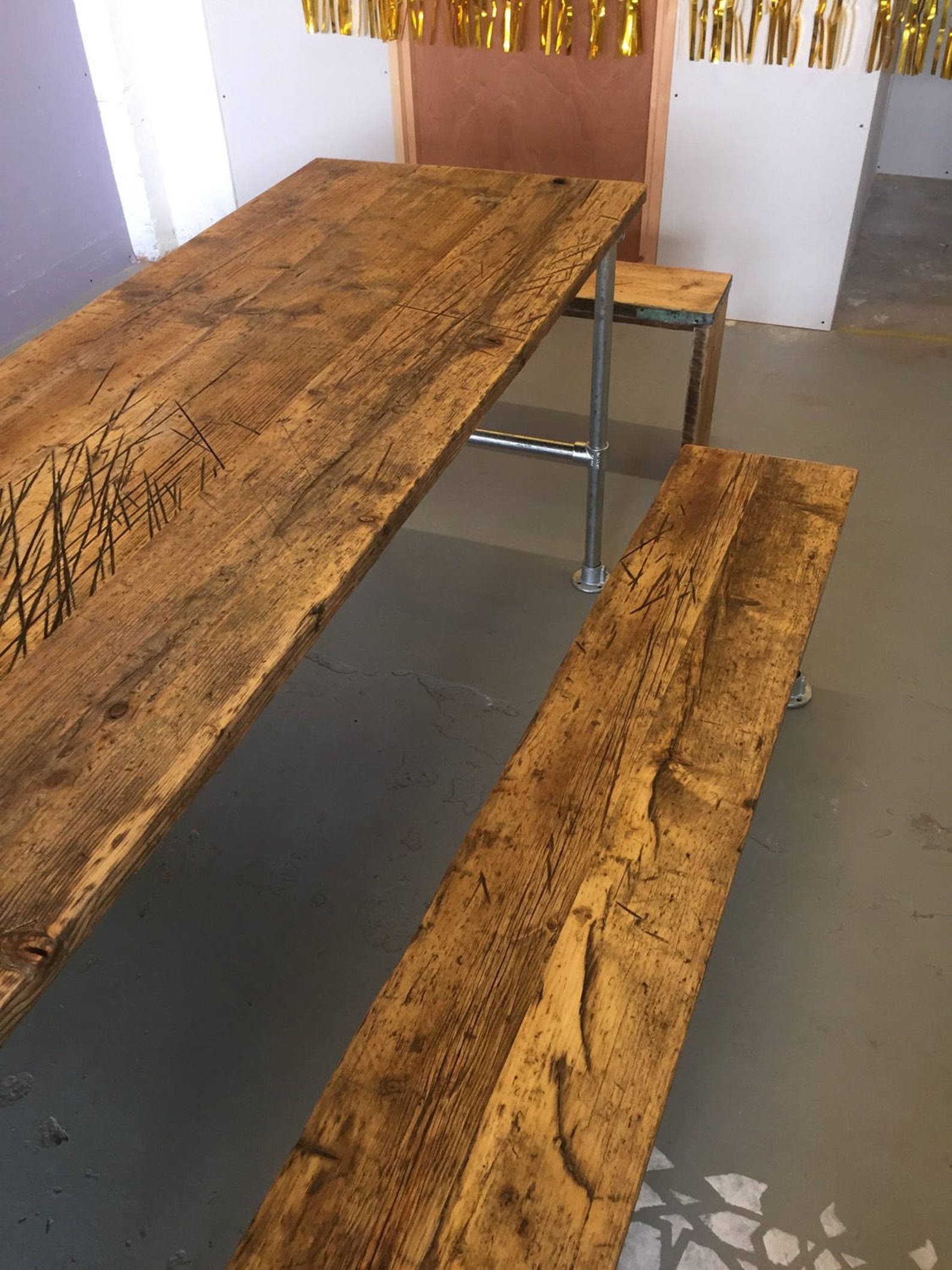 Scaffold Board and Scaffold Pole Table and Benches. - Etsy UK