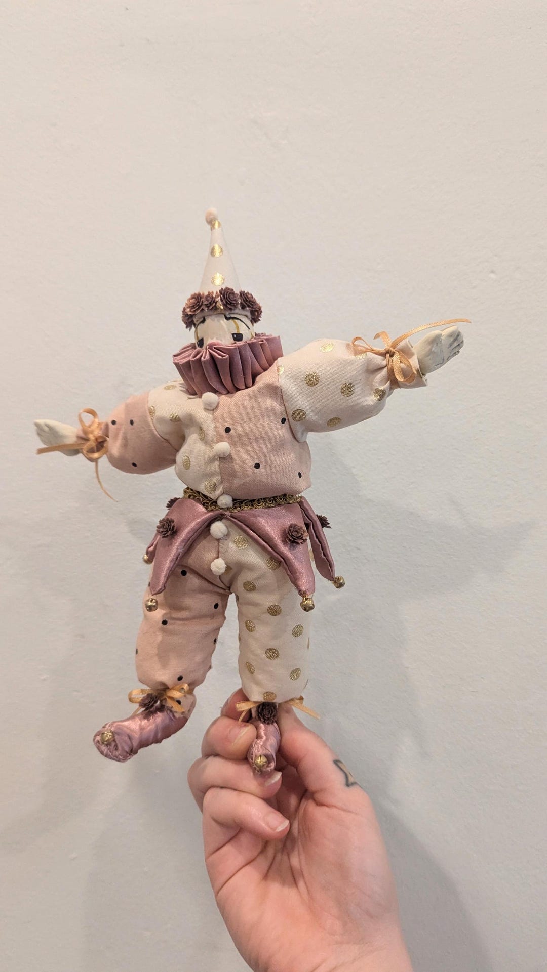 Poseable Victorian Harlequin Clown Doll Puppet - Etsy