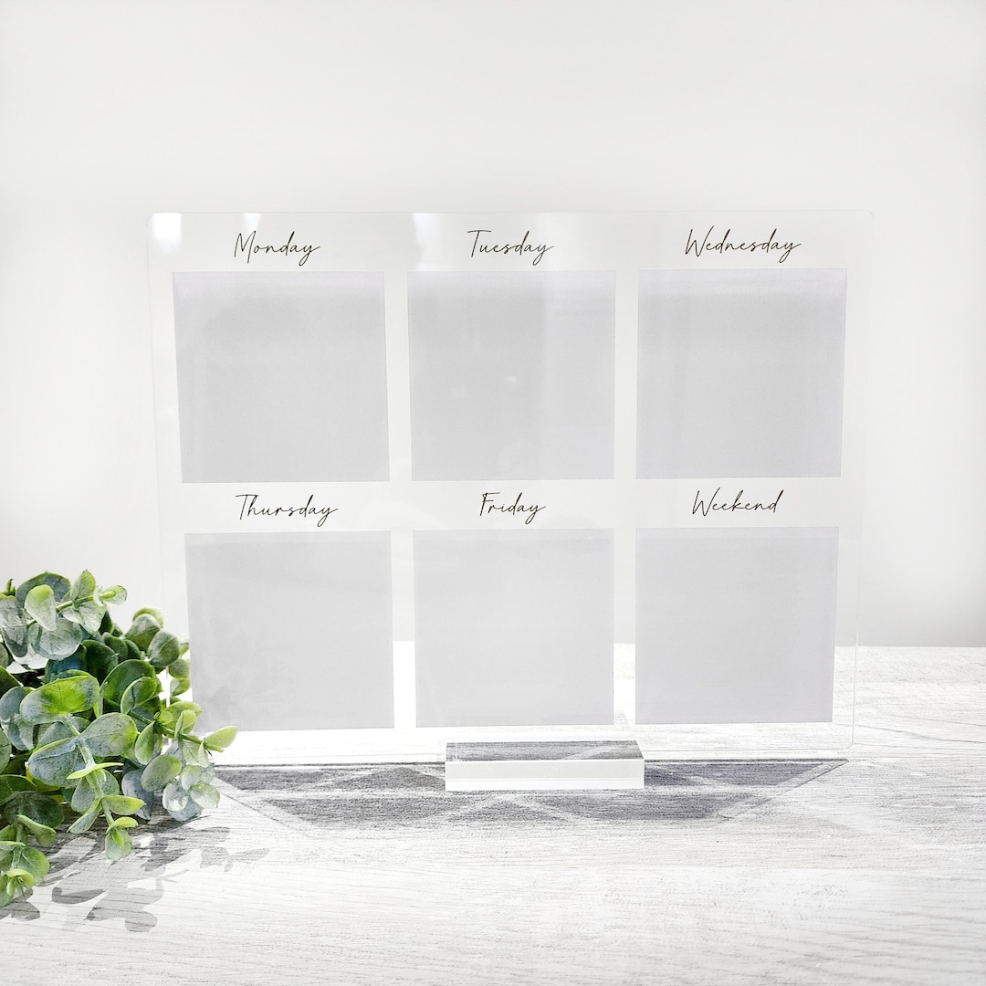 Desk Weekly Planner, Acrylic Planner, Dry Erase Board, Dry Erase ...