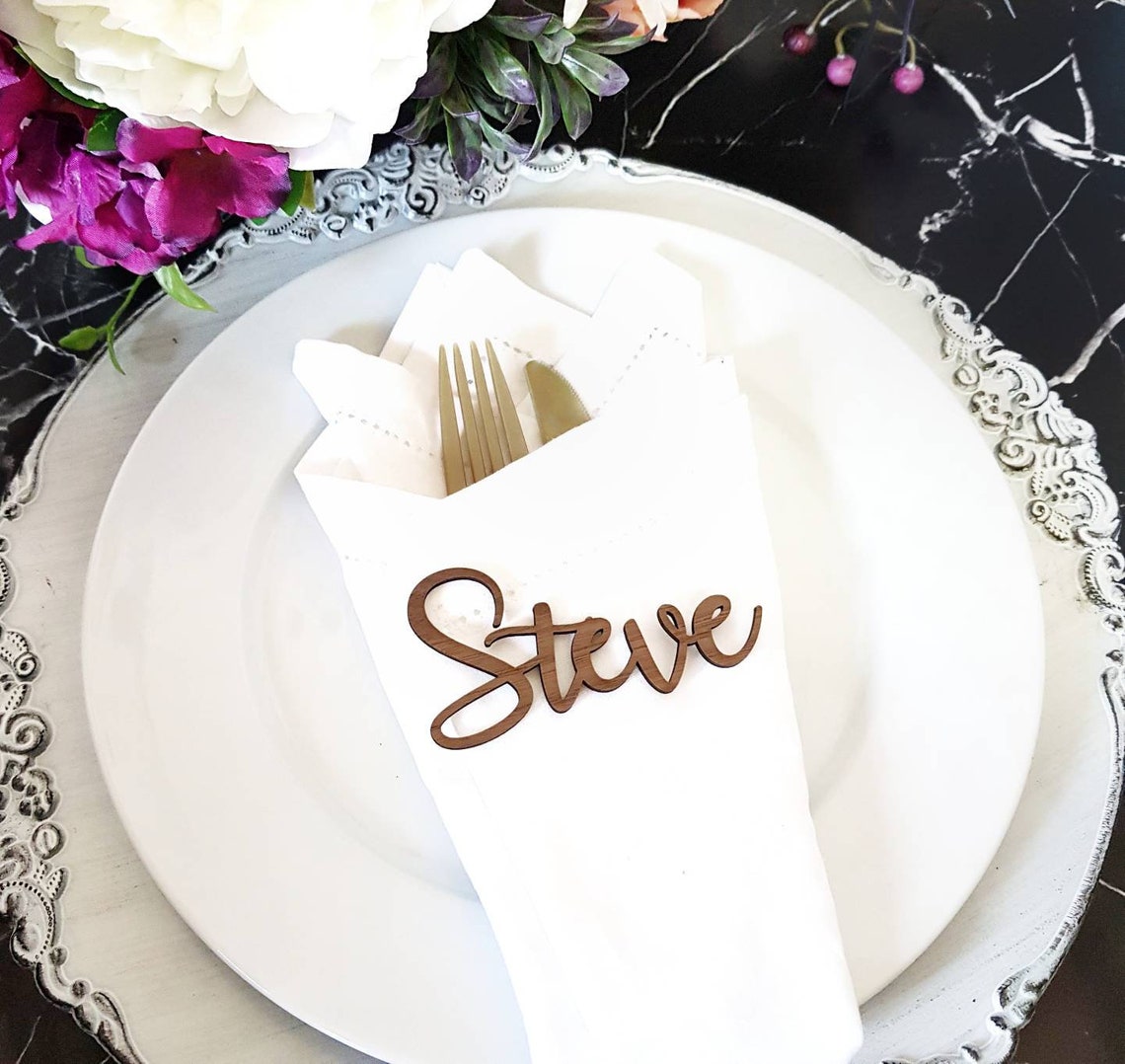 Wood Place Cards laser cut place cards Wedding place cards | Etsy