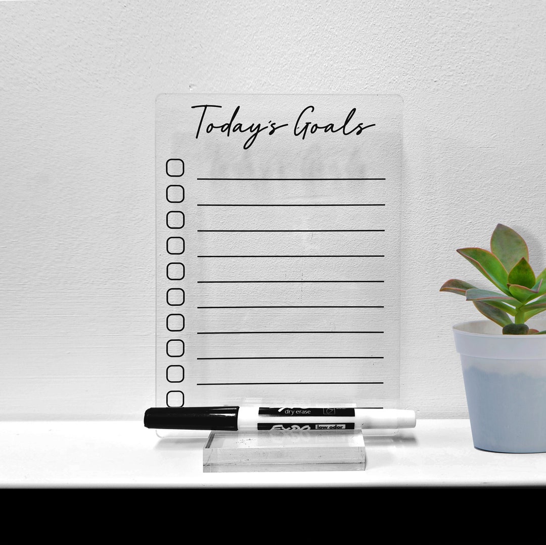 Desk Acrylic Planner, to Do List Planner, Dry Erase Board, Dry Erase ...