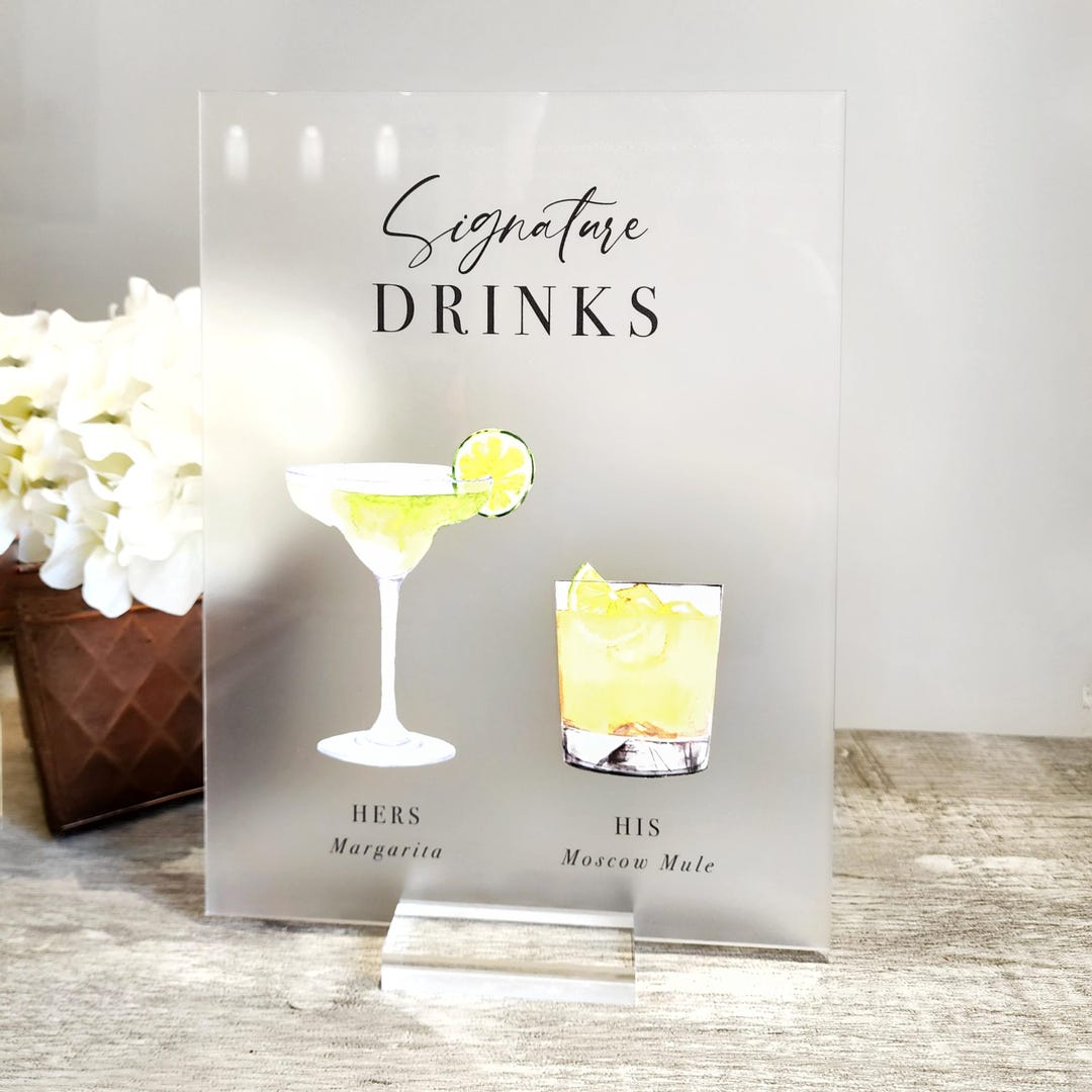 Custom Drink Sign - Bar Sign - Acrylic Sign - Wedding Sign - Drinks ...