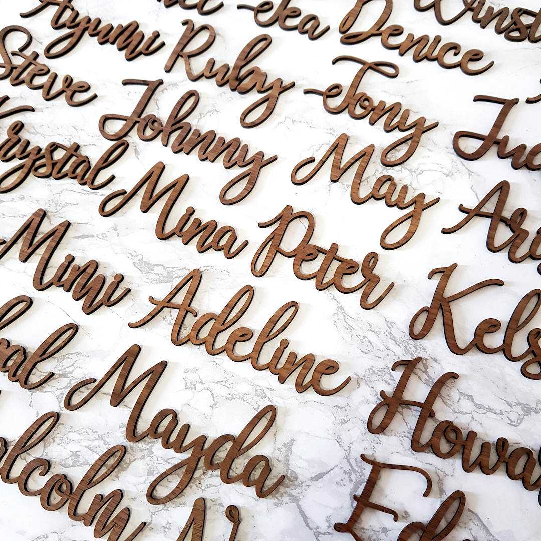 Wood Place Cards, Laser Cut Place Cards, Wedding Place Cards, Table ...