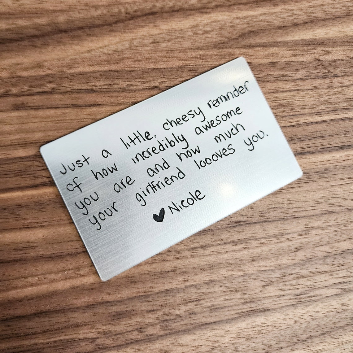 Custom Handwritten Wallet Card, Gifts for Him, Customized Wallet Card ...
